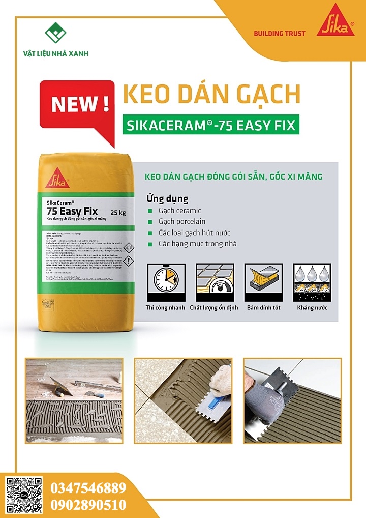 Keo Dán Gạch Sika 75 Easy Fix – Giá Tốt Nhất Tại Kho TPHCM